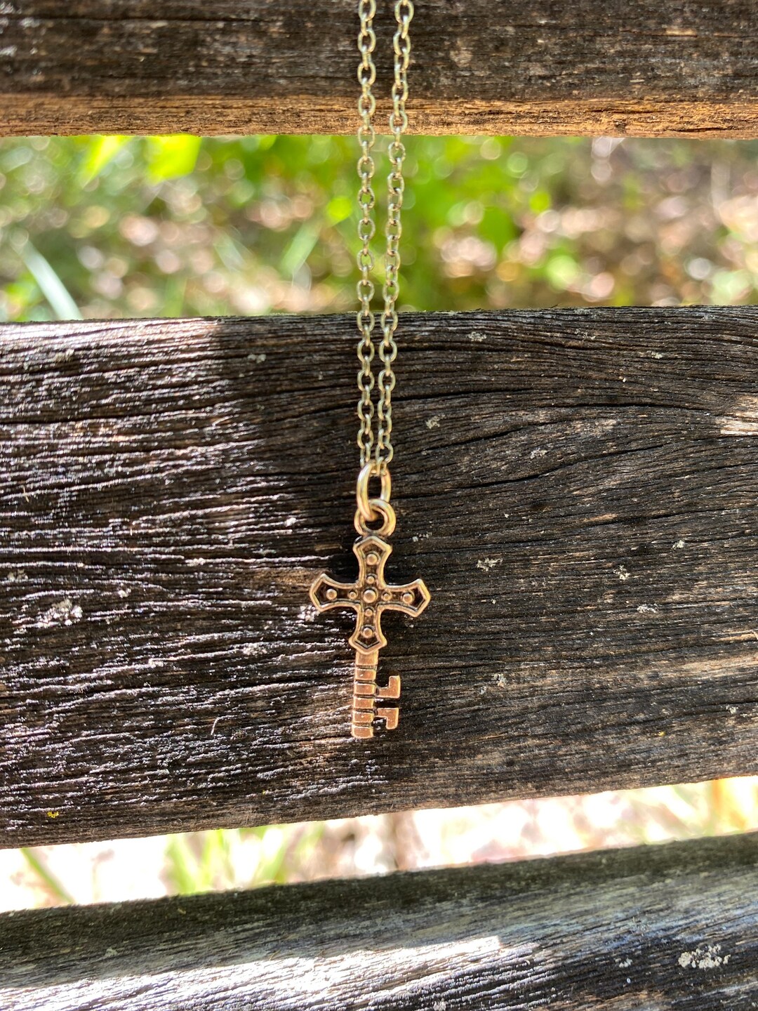 Key Cross Necklace - Etsy