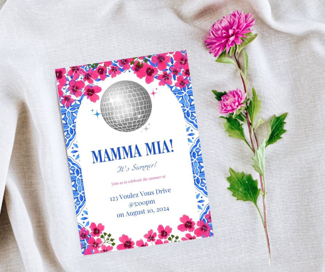 Mamma Mia, Dancing Queen, Invitation Birthday Party, Mammamia ...