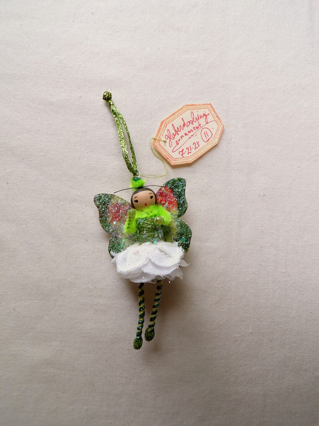 Lime Green White Vintage Style Handcrafted Miniature Ballerina - Etsy