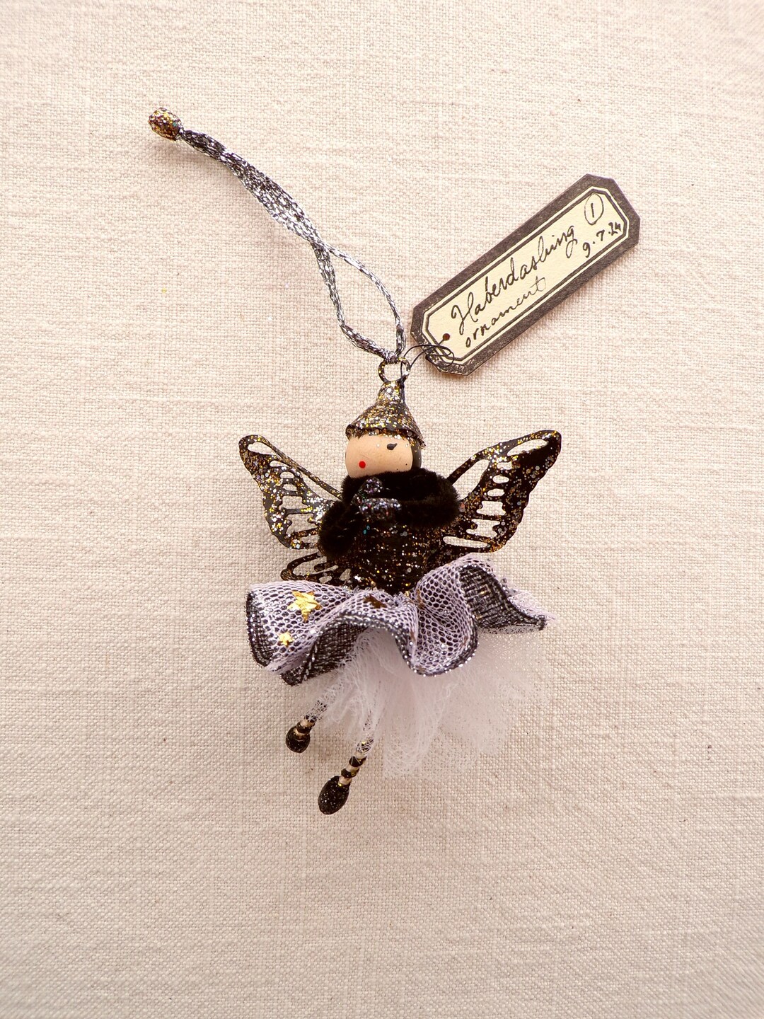 Black and White Halloween Sprite Vintage Style Handcrafted Miniature ...