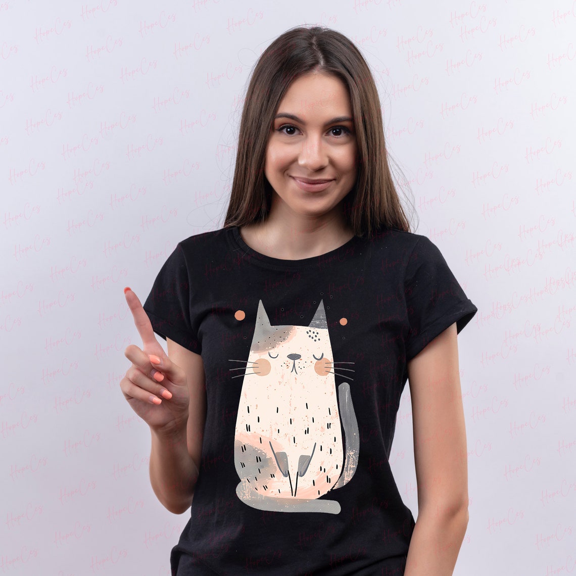 Pastel Color Cute Cat PNG, Funny Cat, Floral Cat SVG, Printable ...