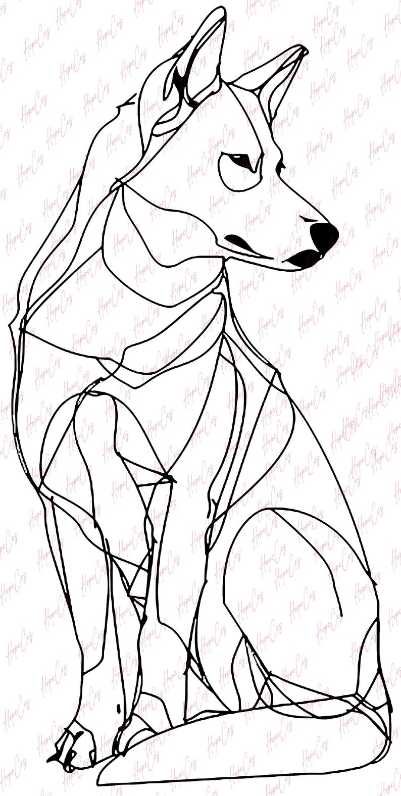 One Line Drawing Siberian Husky PNG, Dog Portrait Svg, Pet Dog Svg ...