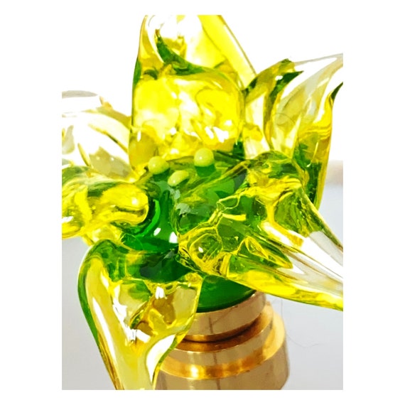 FINIALS Handmade Venetian Glass Flower Lamp Finial Yellow | Etsy