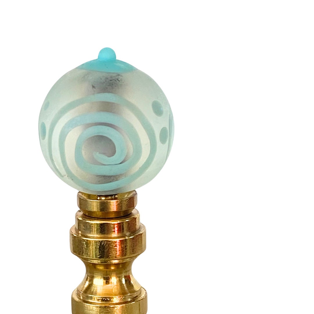 Finial for Lamp-glassthings by Marj - Handmade Sea Foam Green Venetian ...