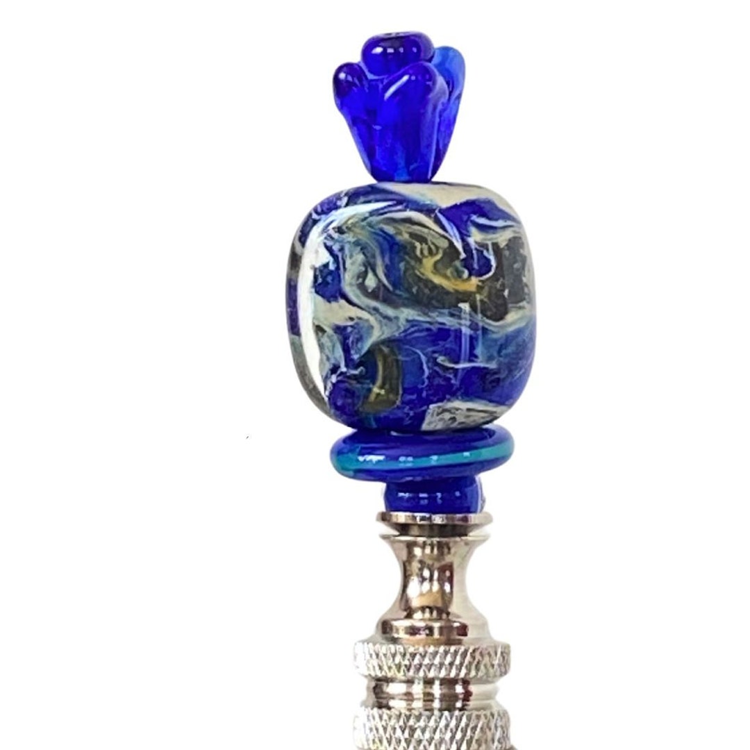 Finial for Lamp | Handmade Venetian Cobalt Blue Glass Lamp Finial ...