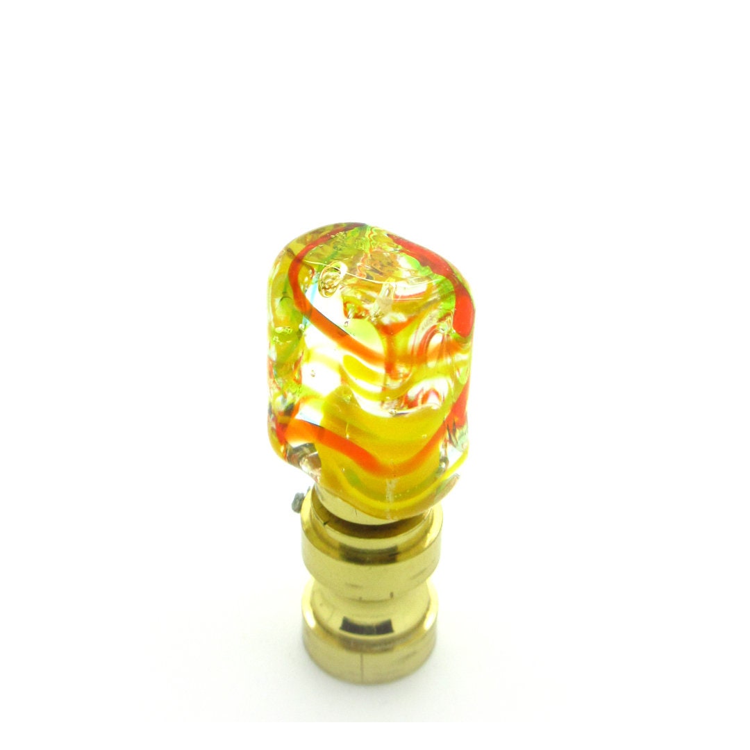 FINIAL Handmade Venetian Glass Red, Yellow, Orange Lamp Finial ...