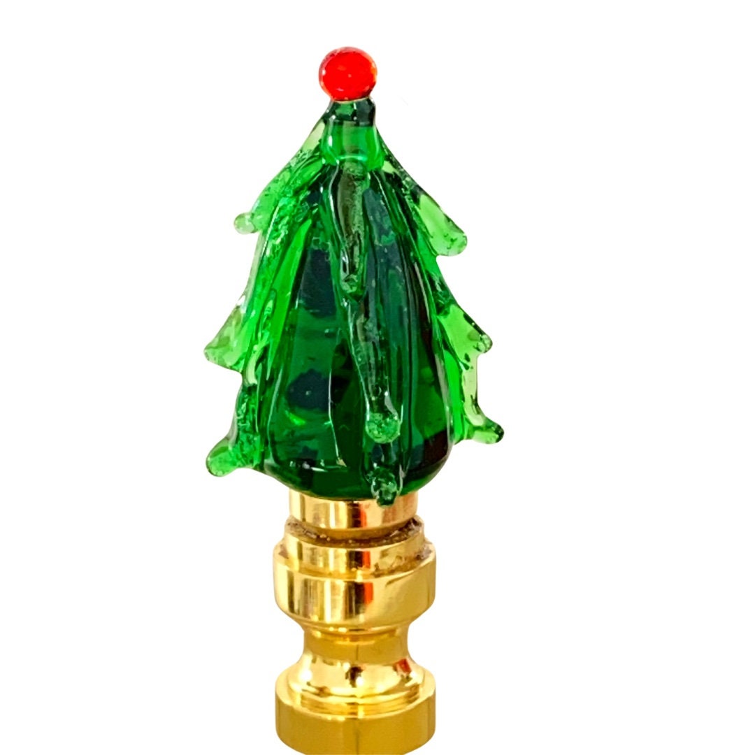 FINIAL Christmas Tree Glass Lamp Finial,venetian Glass, Emerald Green ...