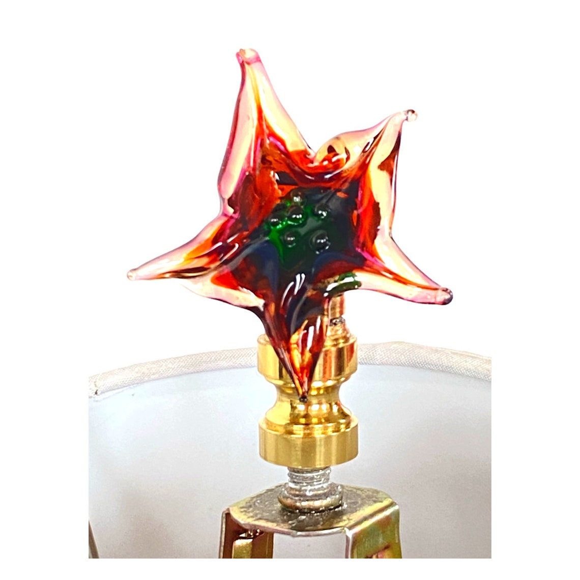 FINIALS Handmade Venetian Glass Flower Lamp Finial Shades - Etsy