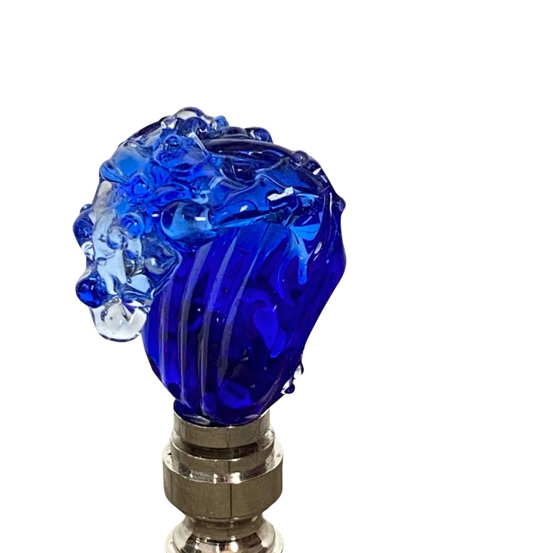 FINIAL for Lamp - Venetian Glass Ocean Wave Glass Sculpture, Gradated ...