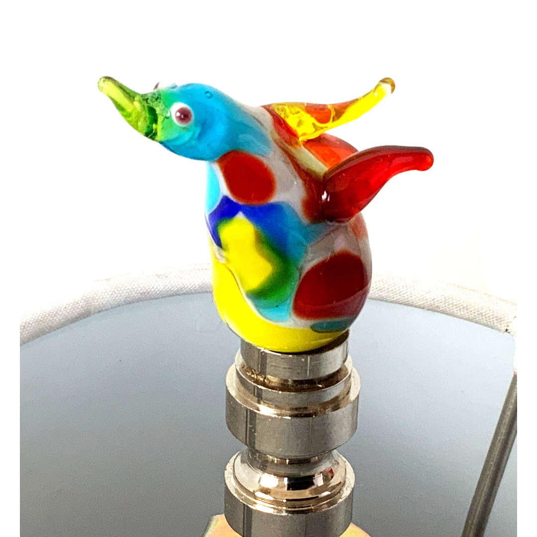 FINIAL for Lamp - Birds of Hope - Venetian Glass Lamp Finial -brass ...