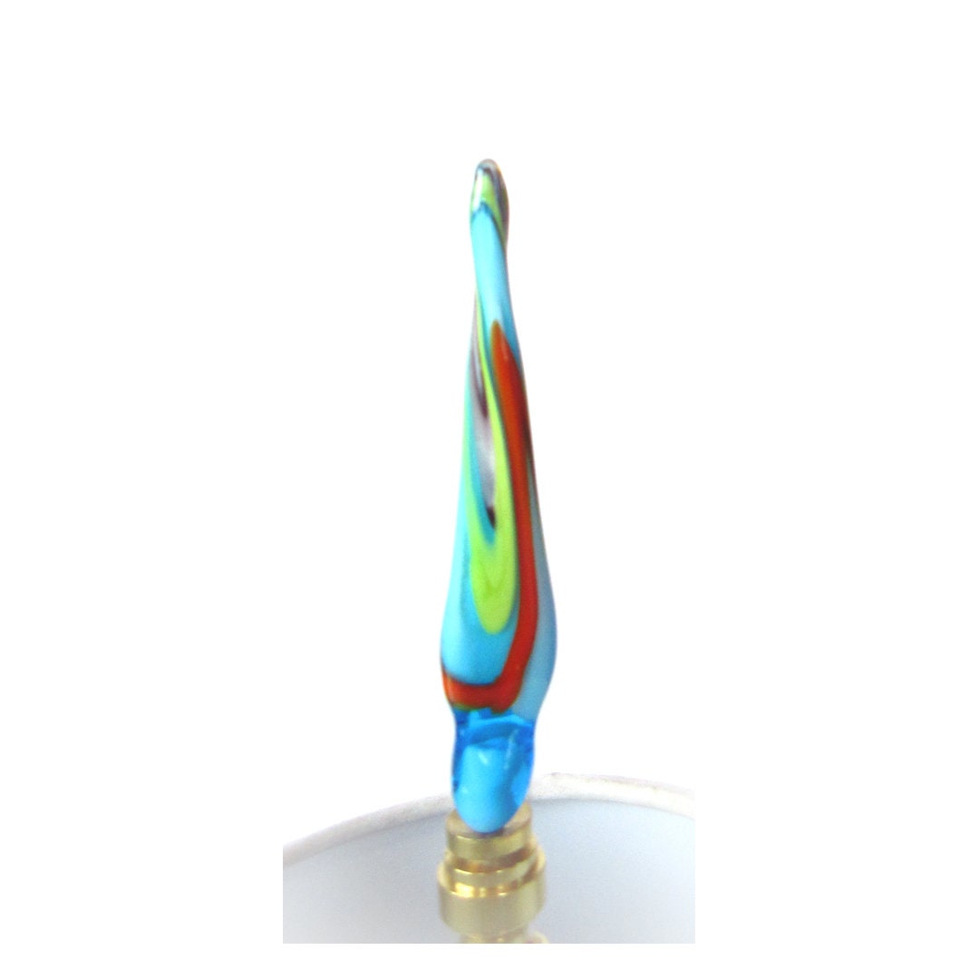 Finial,handmade Glass Lamp Finial,hold Lamp Shade, Blues, Red Green ...