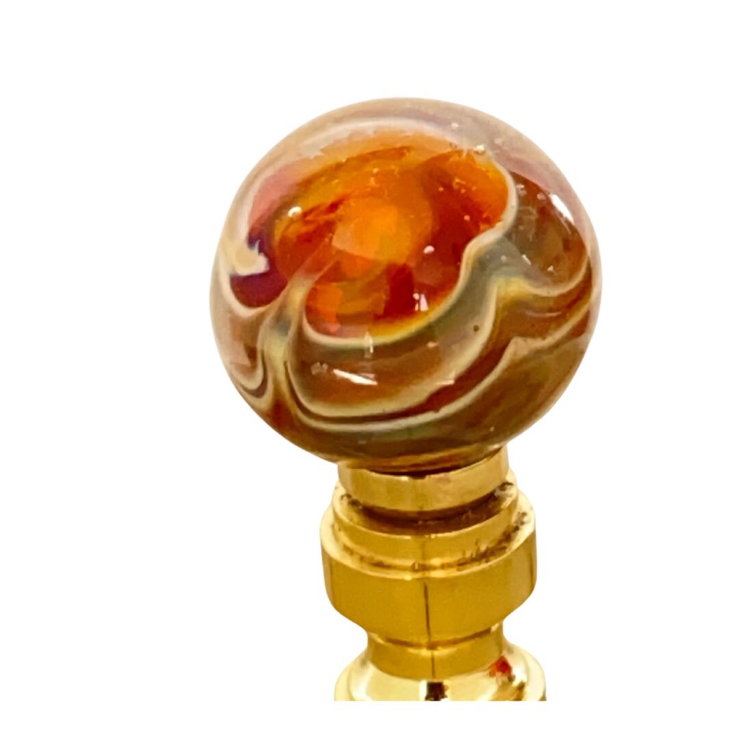 Finials for Lamp- Amber-y, Caramel Colors Venetian Glass - Brass ...