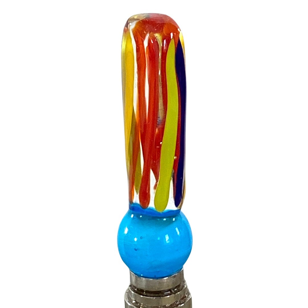 FINIAL - Rainbow Colors Venetian Glass Lamp Finial -brass, Nickel or ...