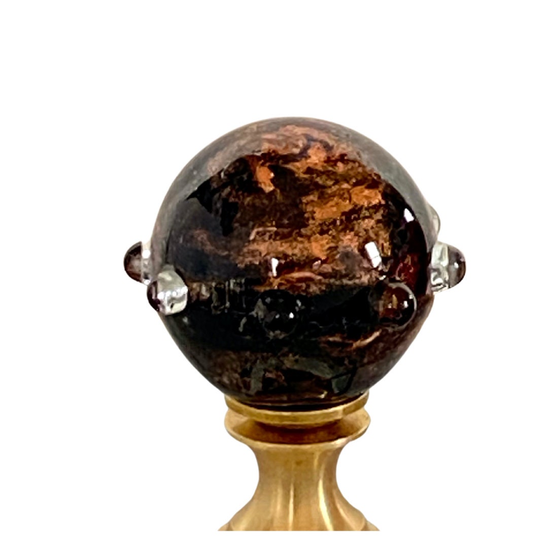 Finials for Lamp Black Finial With Copper and Crystal Clear Venetian ...