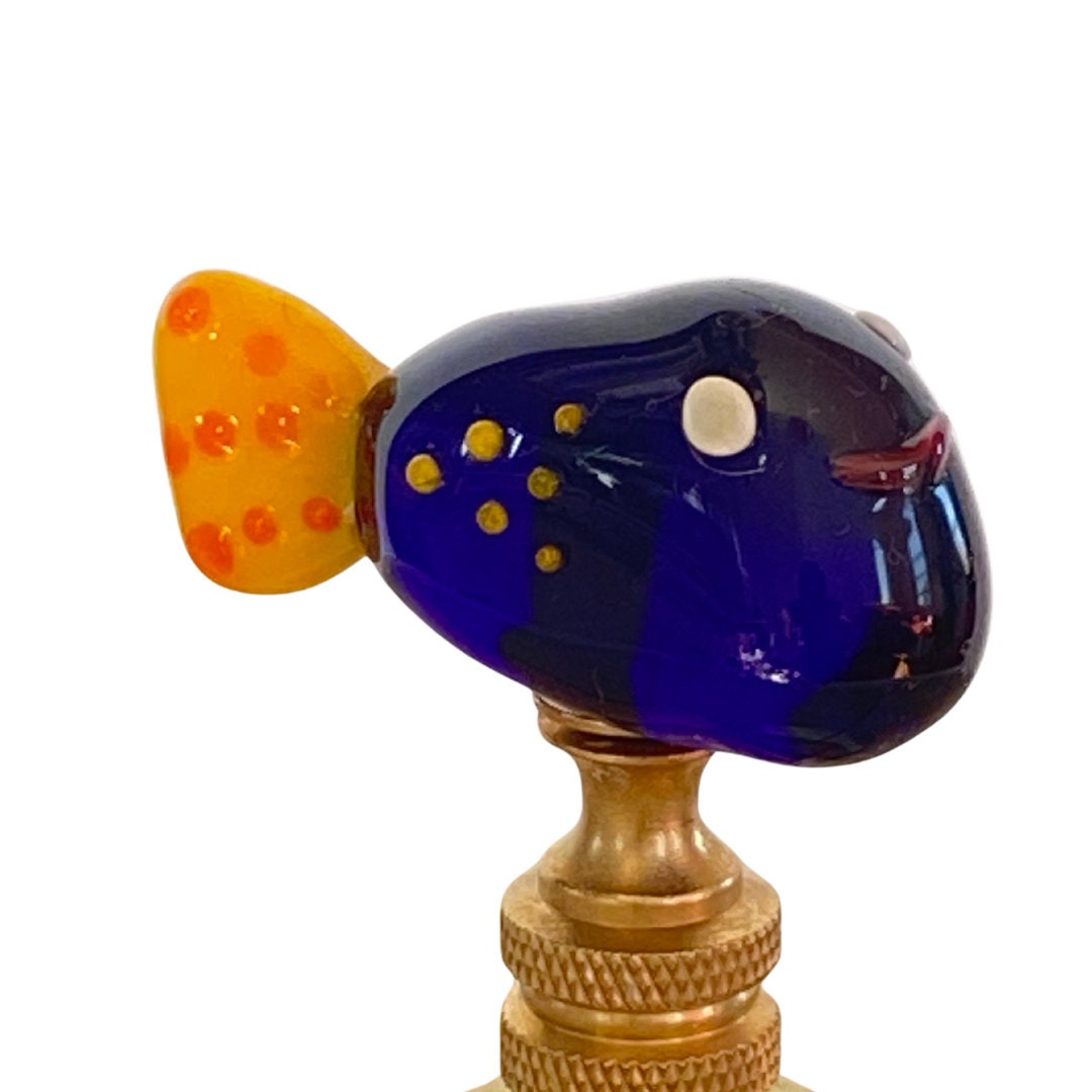 Lamp Finials - Handmade Venetian Glass Fish Lamp Finials - Cobalt Blue ...