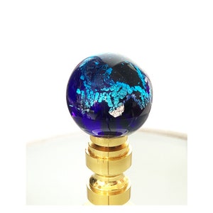 Finial for Lamp Cobalt Blue, Glass Planet, Handmade Venetian Glass Lamp ...
