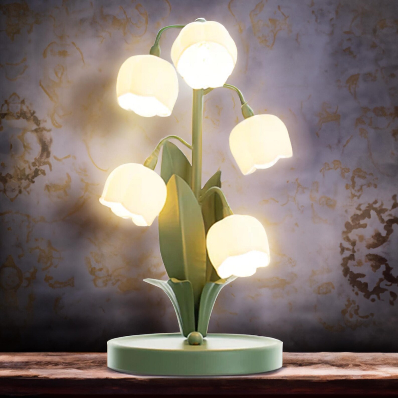 Lilly Lamp Vintage Retro Flower Bedside Lamp Rare Find Bell Lamp Living ...