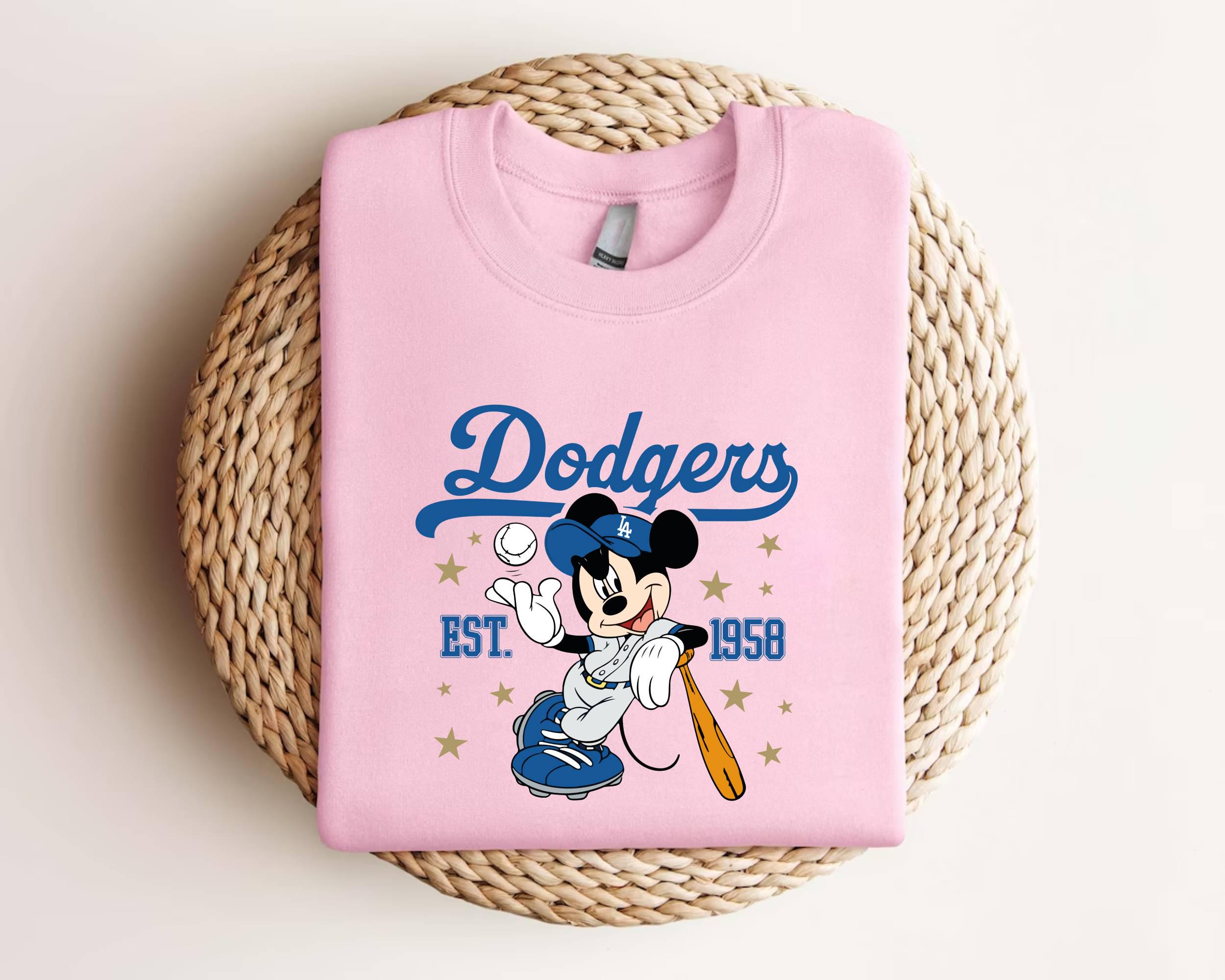 Mickey Mouse Dodgers 1958 Baseball Sweatshirt,mickey Baseball Sweat ...
