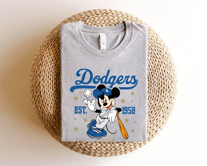 Mickey Mouse Dodgers 1958 Baseball Sweatshirt,mickey Baseball Sweat ...