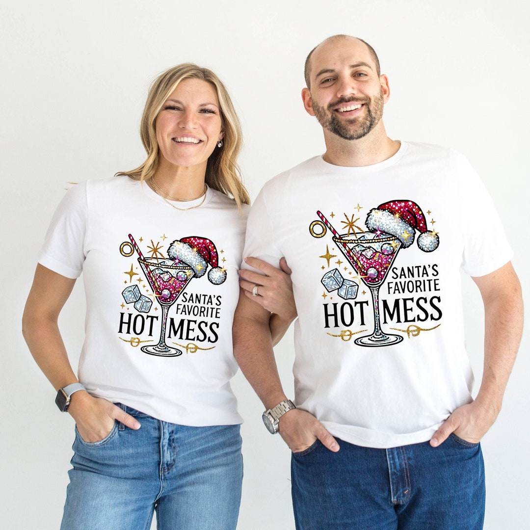 Santa's Favorite Hot Mess Shirt, Hot Mess T Shirt, Christmas Drink ...