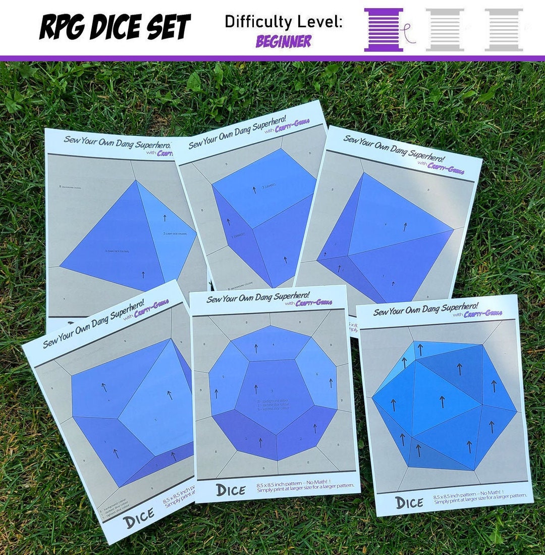 RPG Polyhedral Dice Set - EPP Sewing Patterns - PDF - Etsy