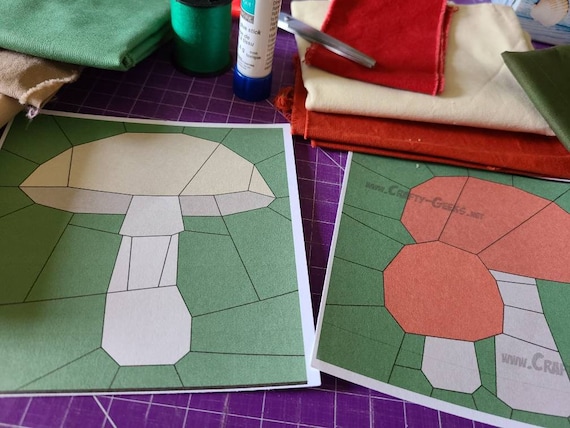 Mushroom EPP Pattern English Paper Piecing Instant | Etsy