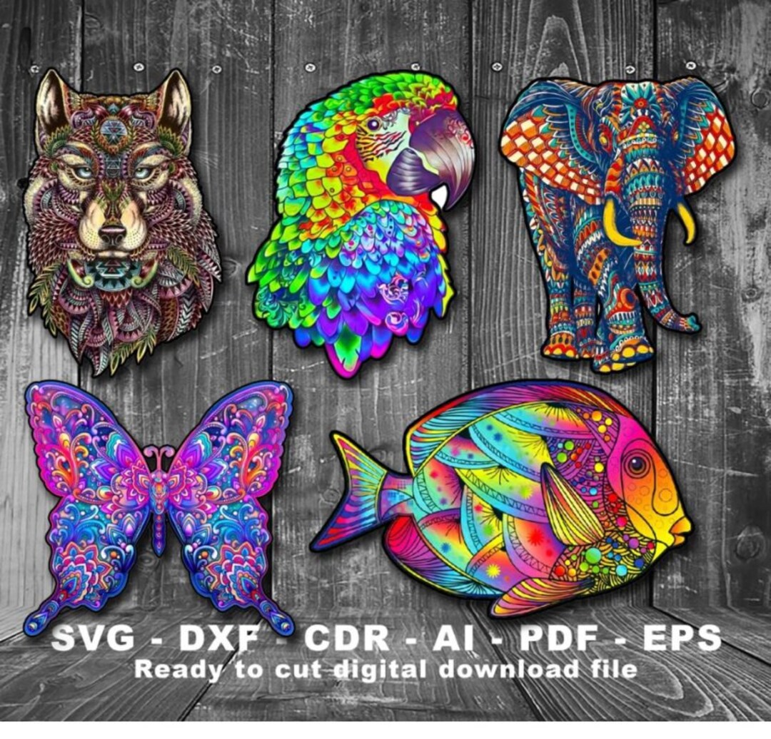 Unique Wooden Animal, Jigsaw Puzzle Svg, Puzzle Templates Svg, Puzzle ...
