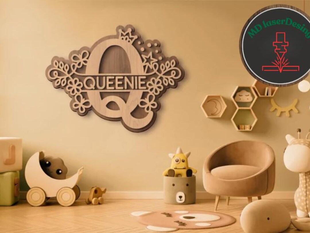 Baby Girl Name Monogram SVG: Laser Cut Files for Cricut & Glowforge - Etsy