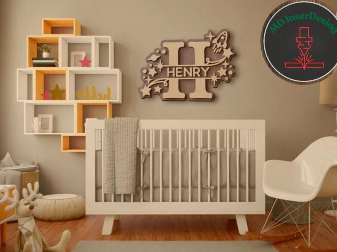 Baby Boy Name Split Monograms - 26 Letters - SVG Files for Laser Cut ...