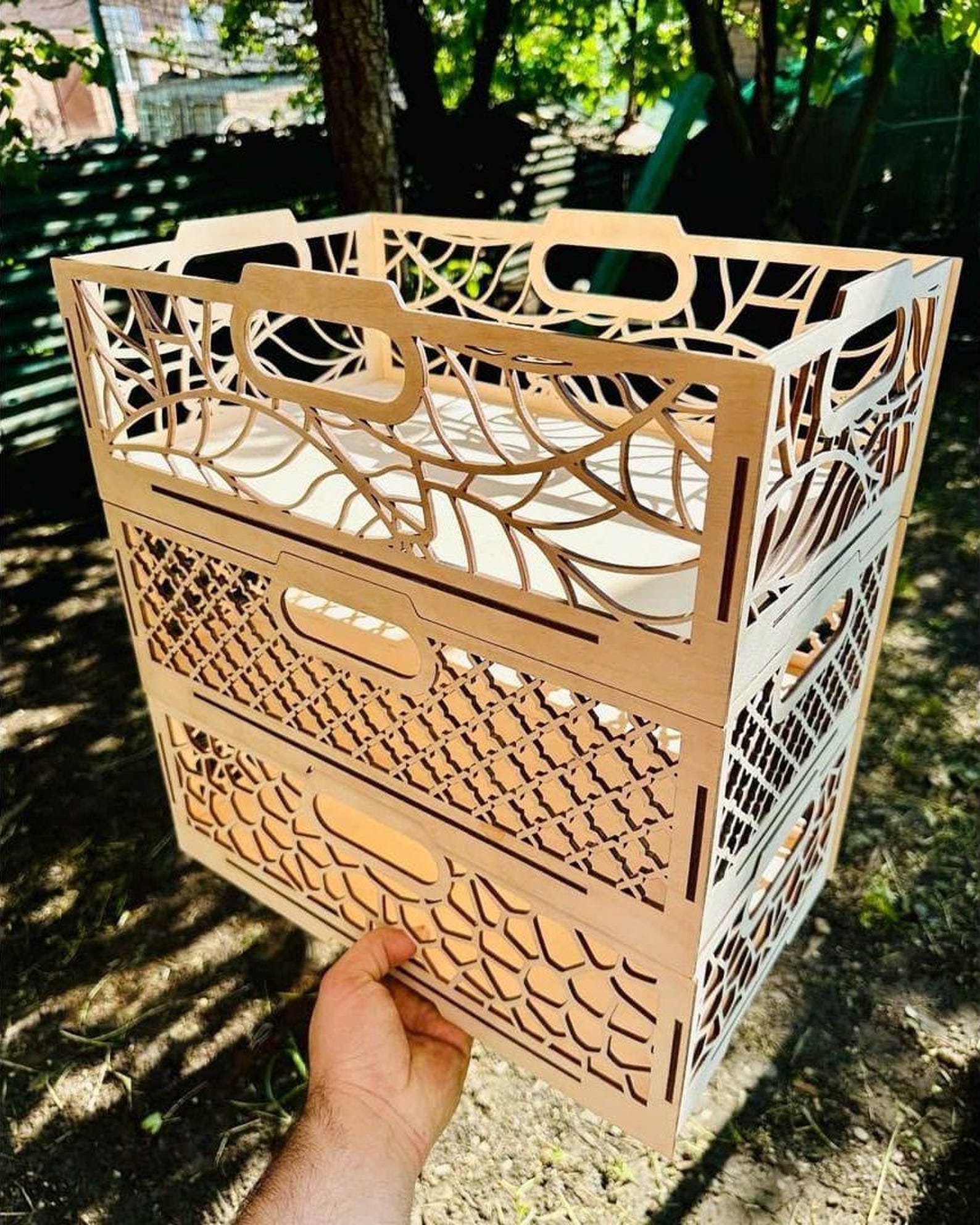 Beautiful Wooden Stackable Storage Box Bundle Nine Laser Cut Stackable ...