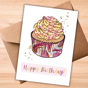 Cupcake Birthday Card, Printable Celebration (digital Download) - Etsy