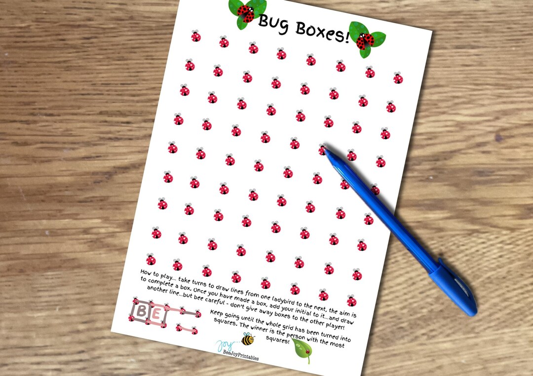 Bug Boxes, Great Introduction to the Paper Game Boxes Using Ladybirds ...