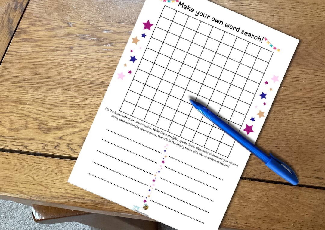 Blank Wordsearch Grid, A4 Printable (digital Download) - Etsy