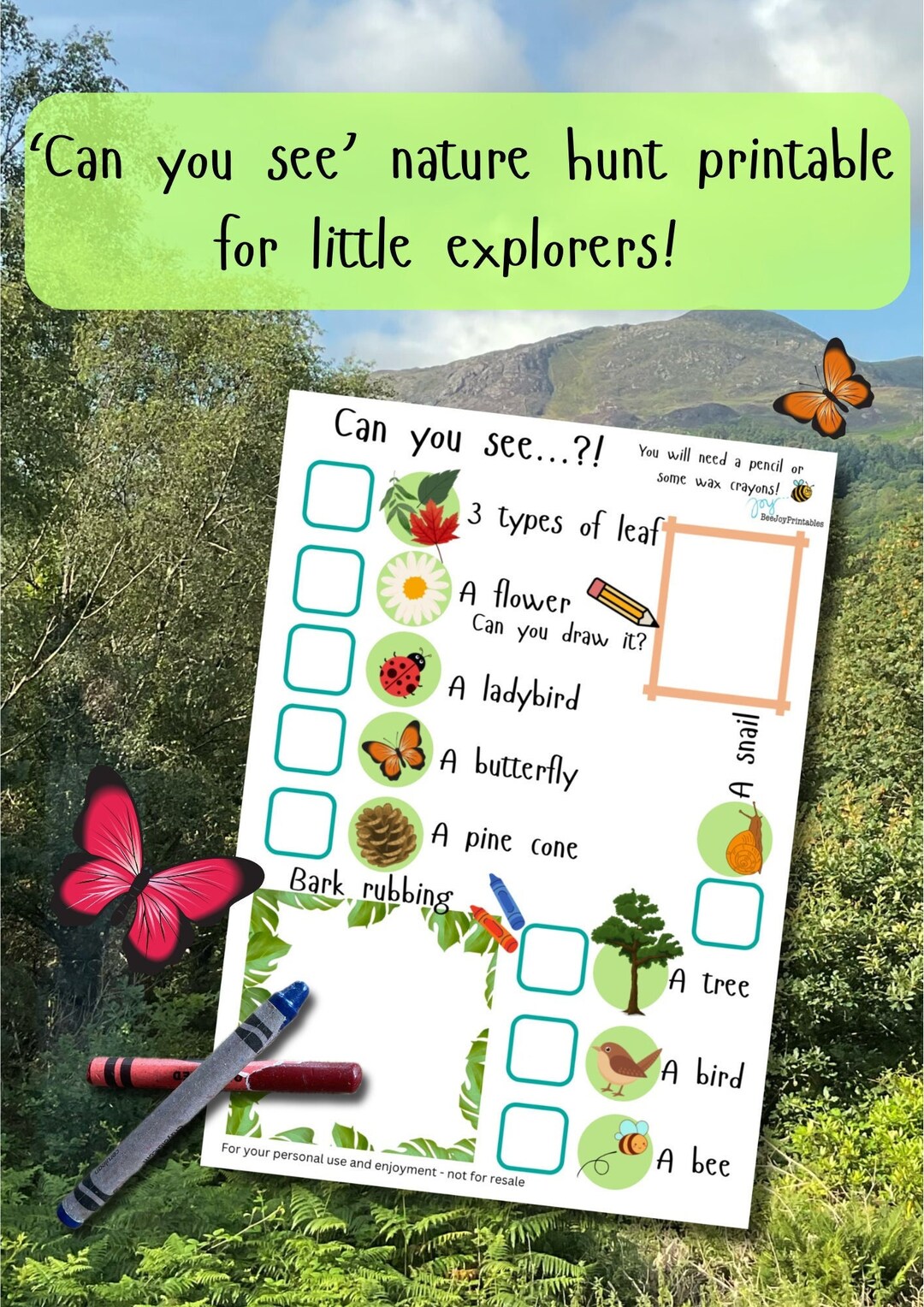 Nature, Scavenger Hunt Printable, 'can You See...?!' Perfect for Little ...
