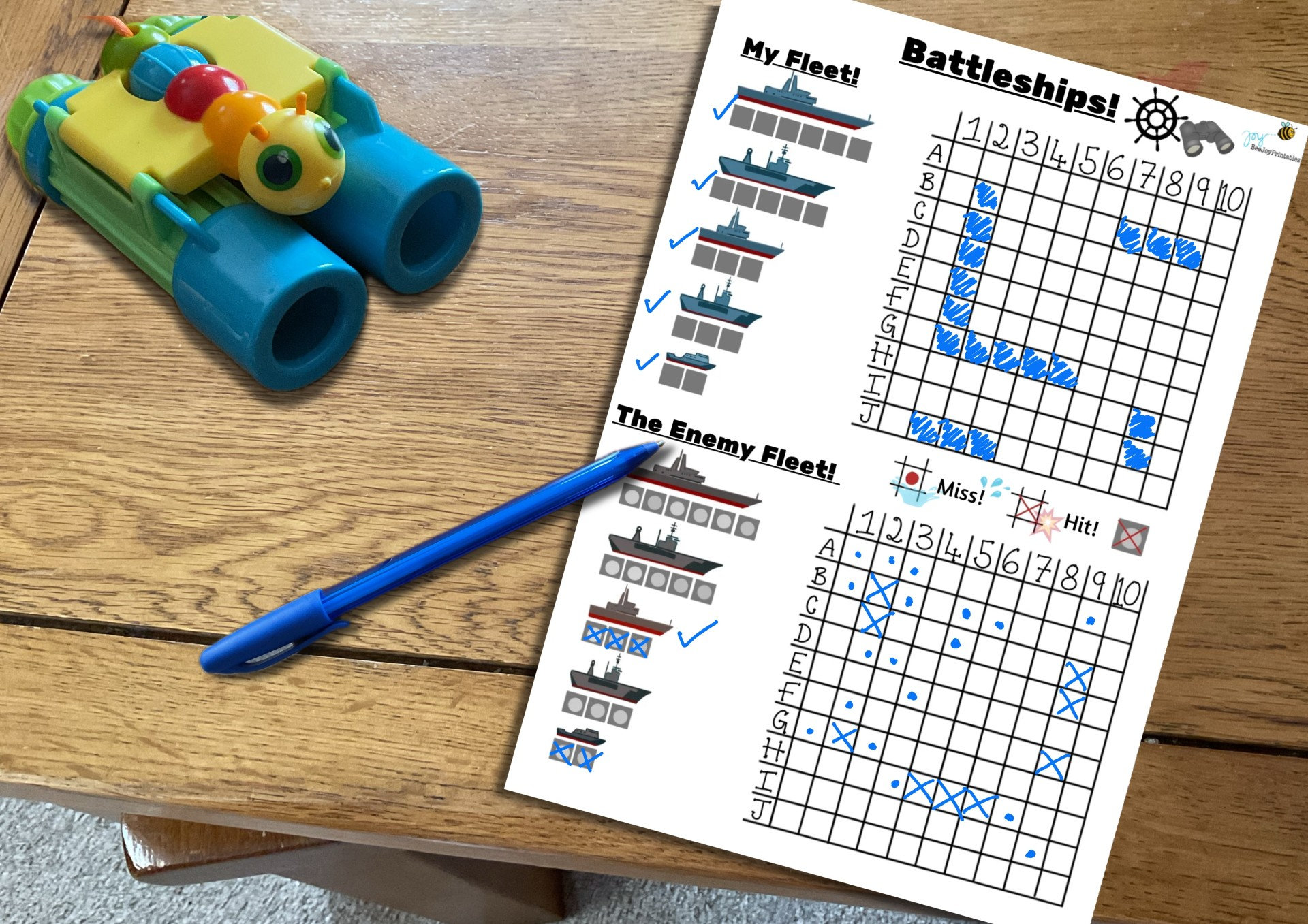 Battleships Games, Battleships Printable Paper Game, Battleships Board Game, Great for Road ...