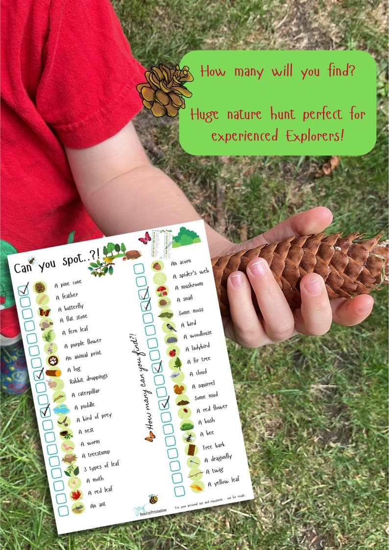 Nature Scavenger Hunt Printable for Kids (A4 PDF) - Etsy