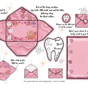 Printable Tooth Fairy Letter and Envelope, Pink Floral Design (instant Download) - Etsy