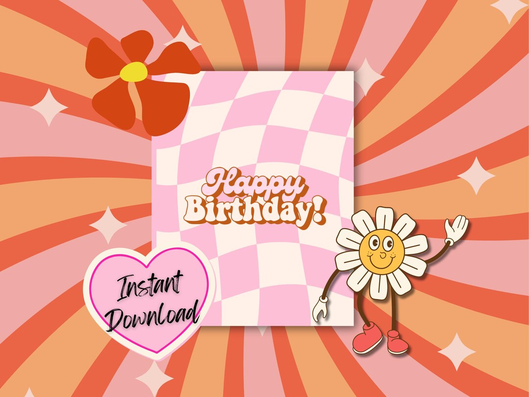 Happy Birthday Checker Card, Birthday Card, Printable Birthday Card ...