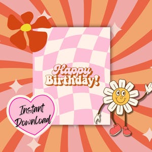 Happy Birthday Checker Card, Birthday Card, Printable Birthday Card ...