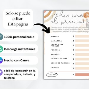 Juegos Para Baby Shower - Etsy