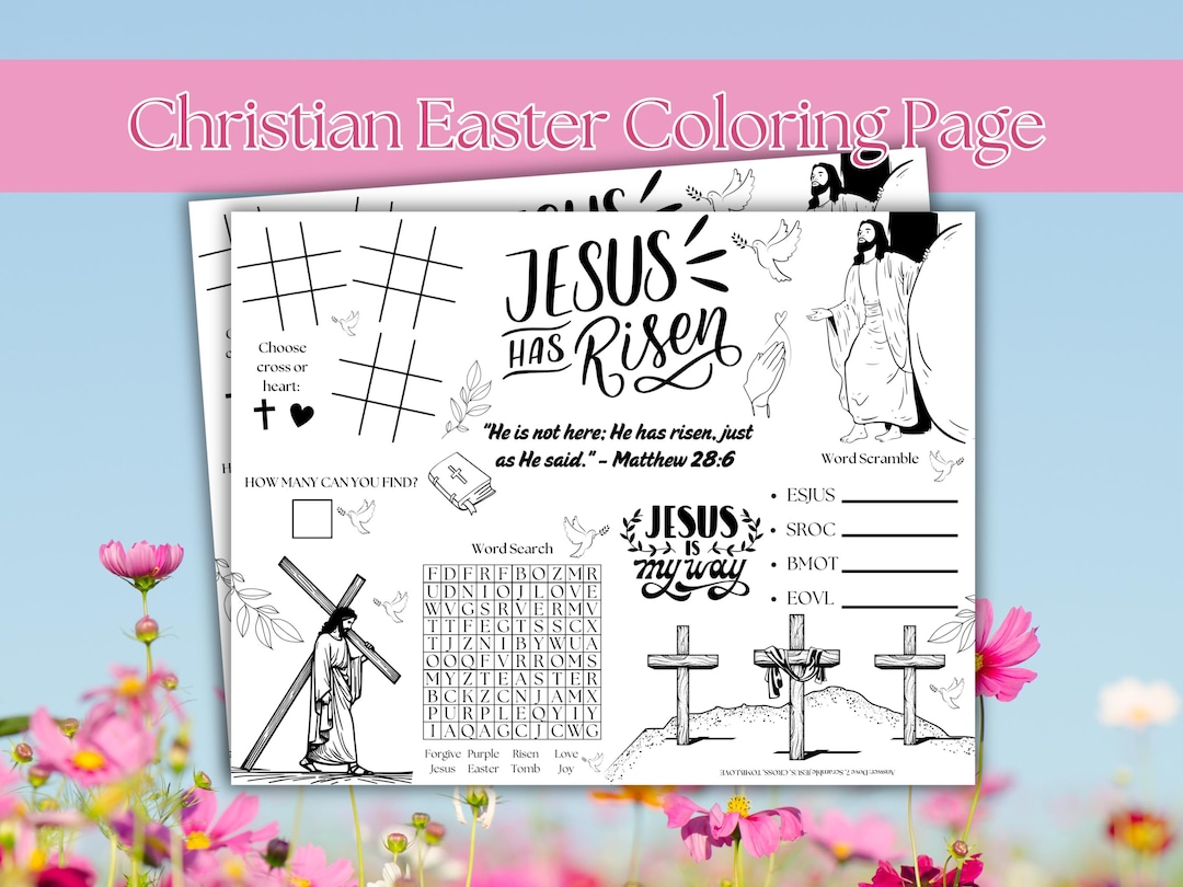 Printable Resurrection Sunday Activity Mat, Christian Easter Activity ...