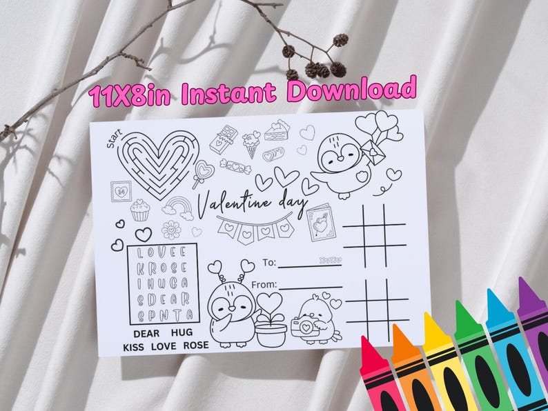 Printable Valentine's Day Coloring Activity | Fun Heart Designs for ...