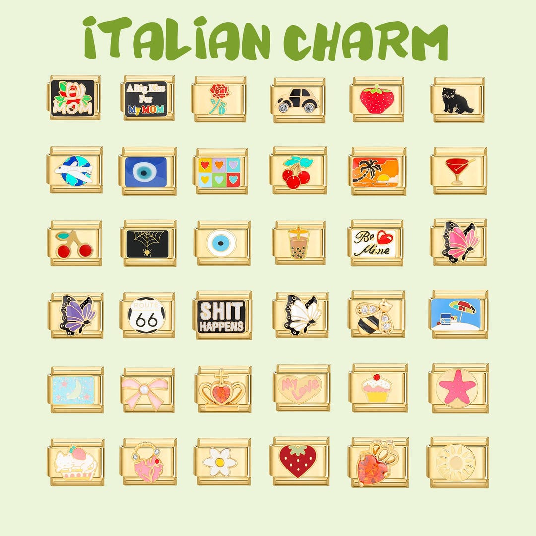 Gold Italian Bracelet, Custom Gold Italy Charms,italian Charm Bracelet ...