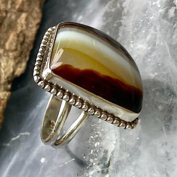 Banded Agate Ring - Etsy