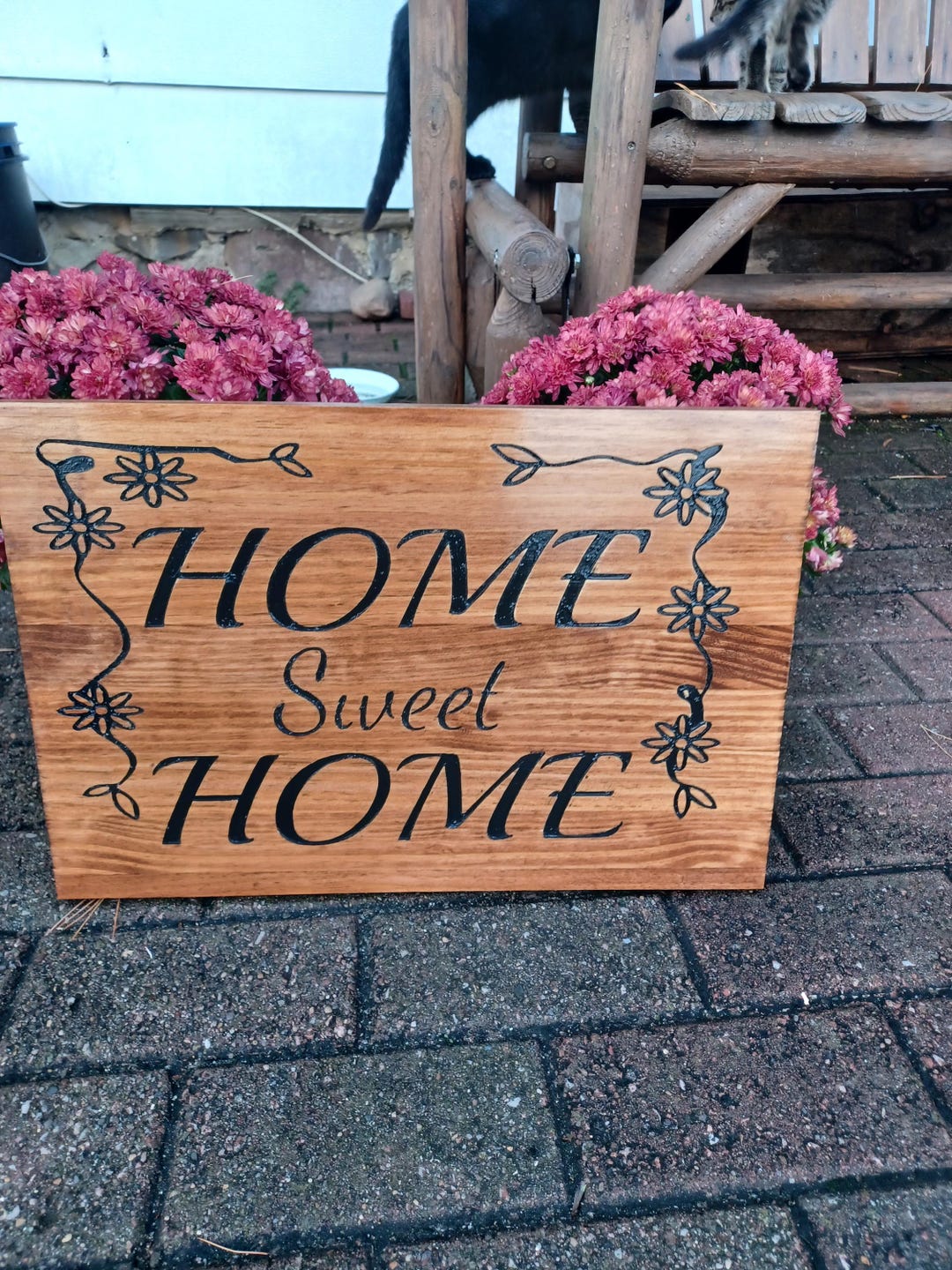 Home Sweet Home, Wood Sign, Porch, Patio, Handmade, Stain, Paint, Wall ...