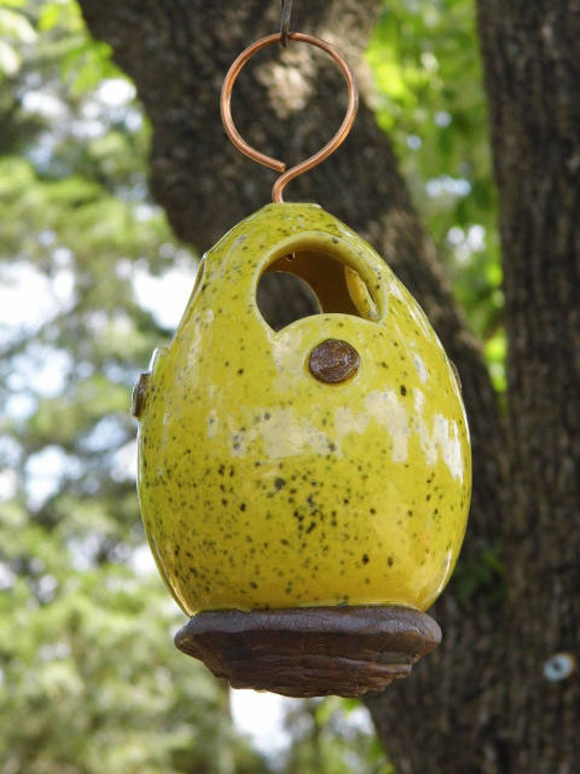 Canary Yellow Highfired Stoneware Clay Birdfeeder - Etsy