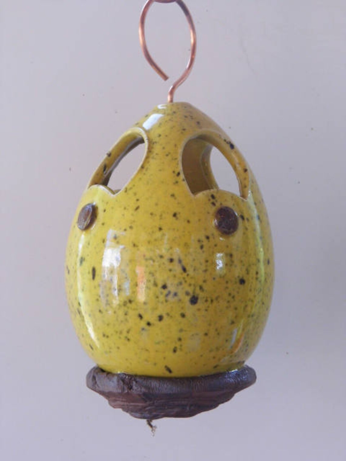 Canary Yellow Highfired Stoneware Clay Birdfeeder - Etsy