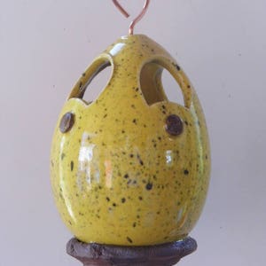 Canary Yellow Highfired Stoneware Clay Birdfeeder - Etsy