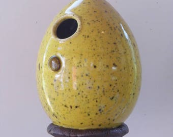 Canary Yellow Highfired Stoneware Clay Birdfeeder | Etsy