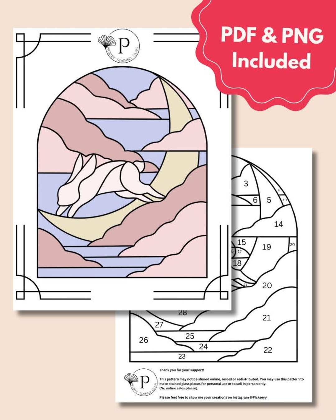 Bunny - Stained Glass Pattern - Etsy